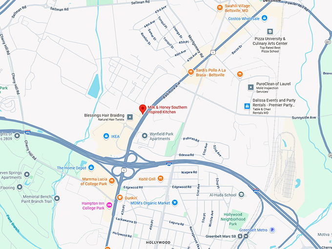 16. milk & honey southern inspired kitchen map