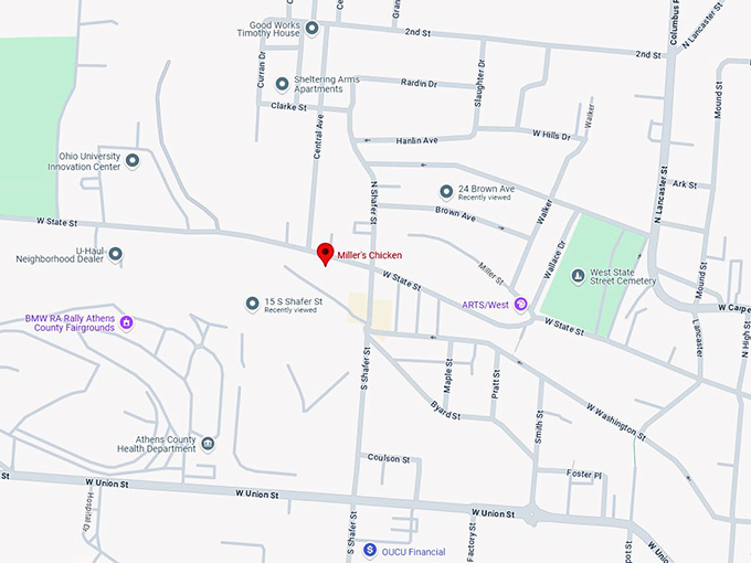 miller's chicken map