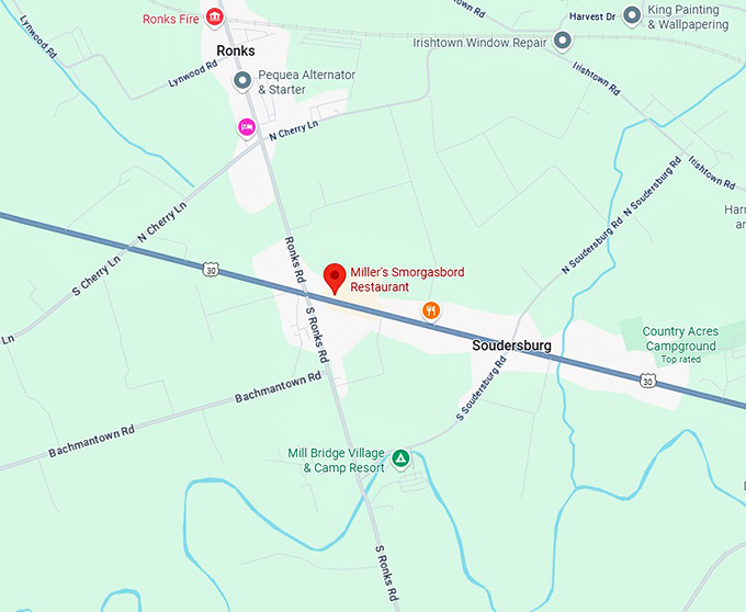 16. miller's smorgasbord restaurant map