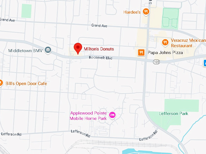 16. milton's donuts map