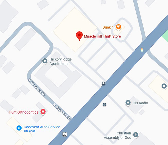 16. miracle hill thrift store (2419 wade hampton blvd) map