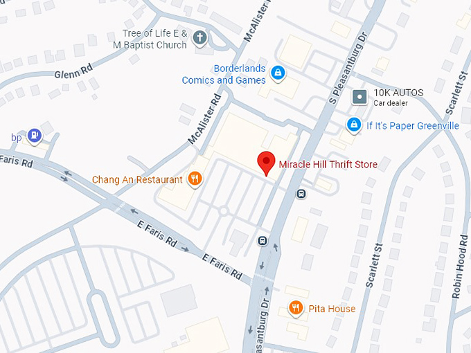 16. miracle hill thrift store (494 s pleasantburg dr) map