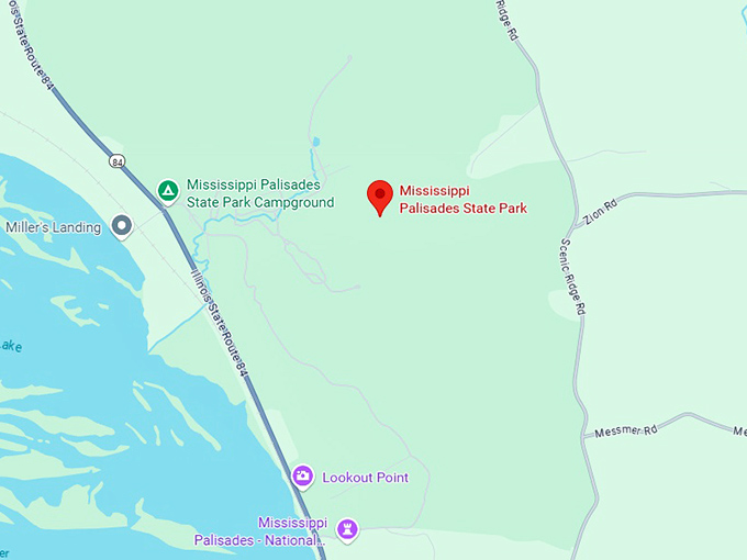 16. mississippi palisades state park map