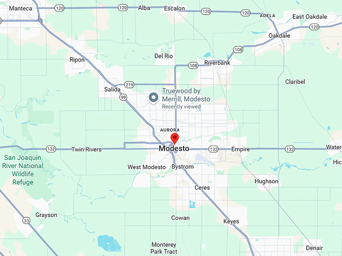 16. modesto ca map