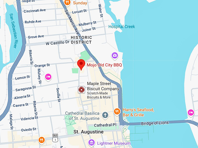 16. mojo old city bbq map