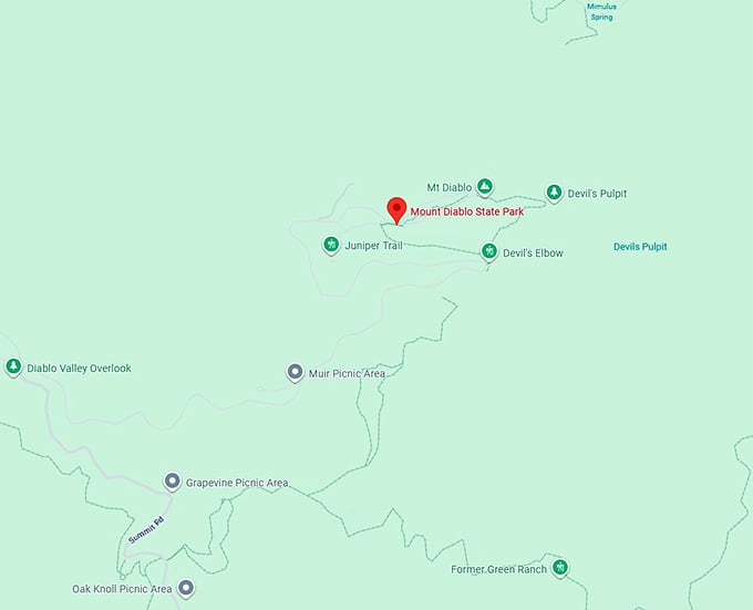16. mount diablo state park map