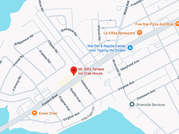 16. mr. bill's terrace inn crab house map