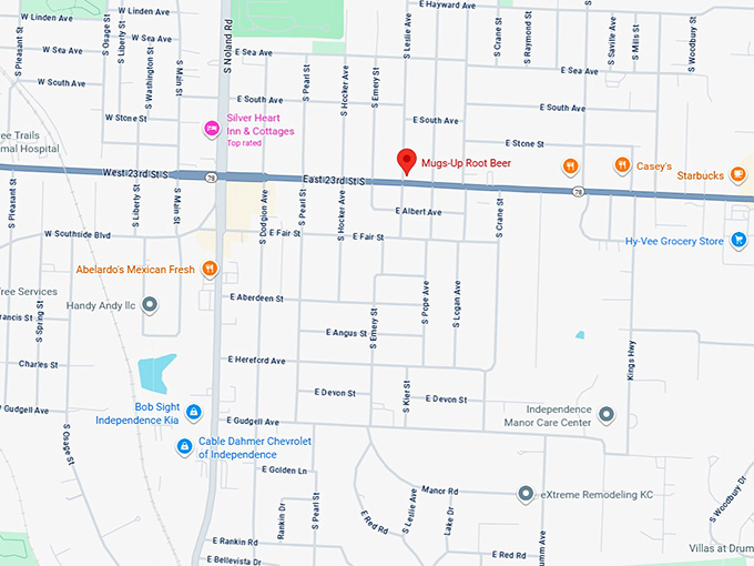 16. mugs up root beer map