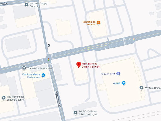 16. new empire diner & bakery map