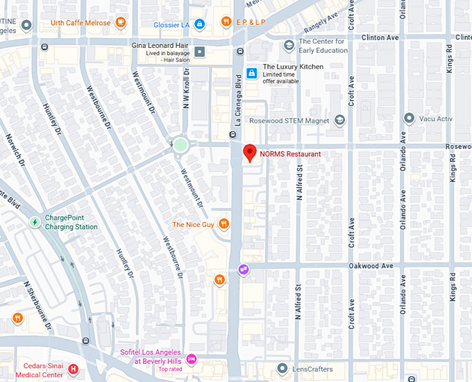 16. norms restaurant map