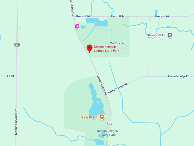 16. nelson kennedy ledges state park map