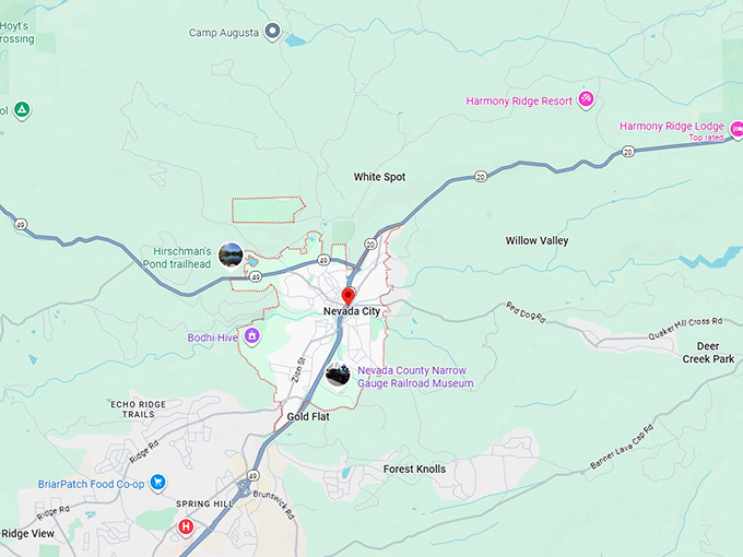 16. nevada city ca map