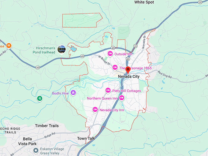 16. nevada city, ca map