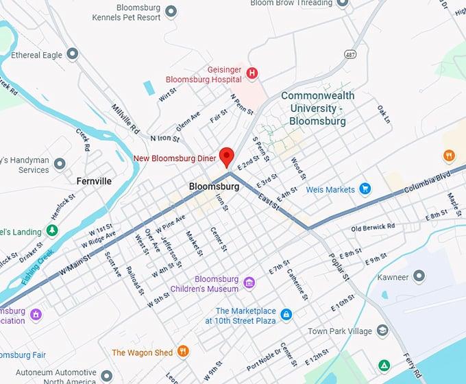 16. new bloomsburg diner map