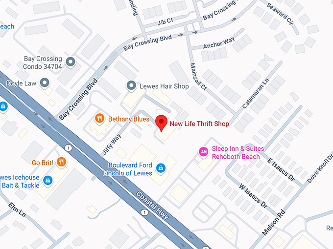 16. new life thrift shop map