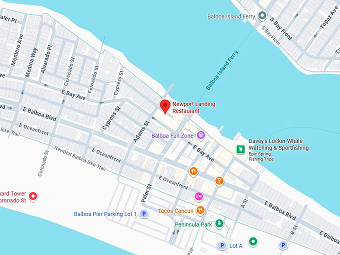 16. newport landing restaurant map