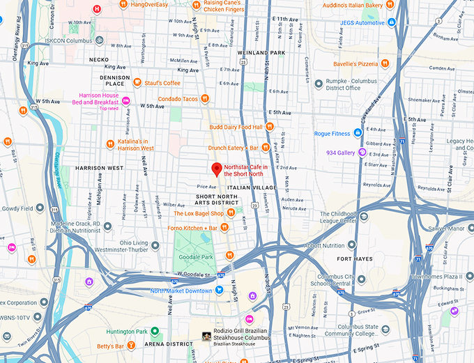 16. northstar cafe in the short north map