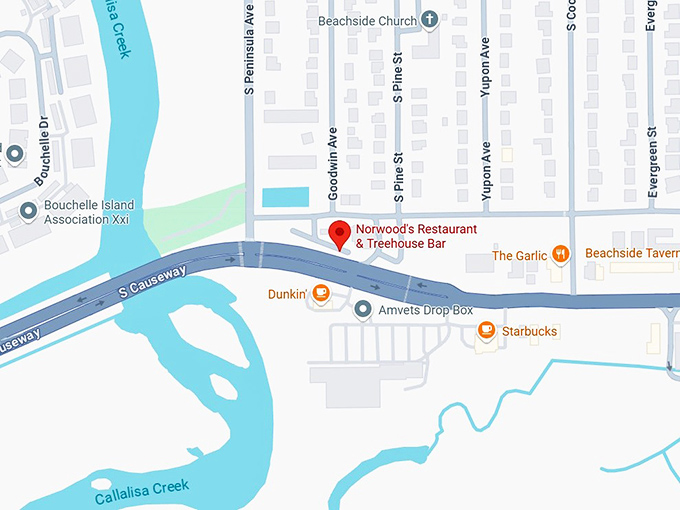 norwood's restaurant & treehouse bar map