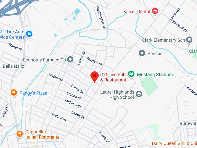 16. o'gillies pub & restaurant map