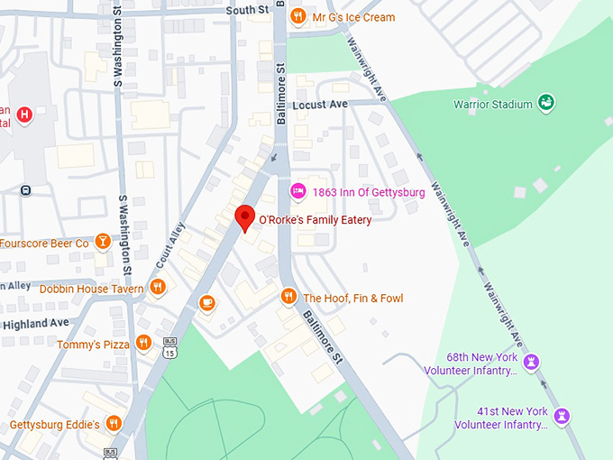 16. o'rorke's family eatery map