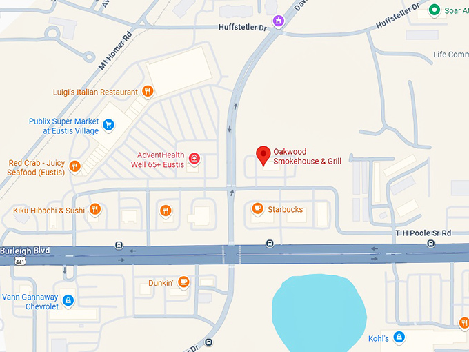 16. oakwood smokehouse & grill map