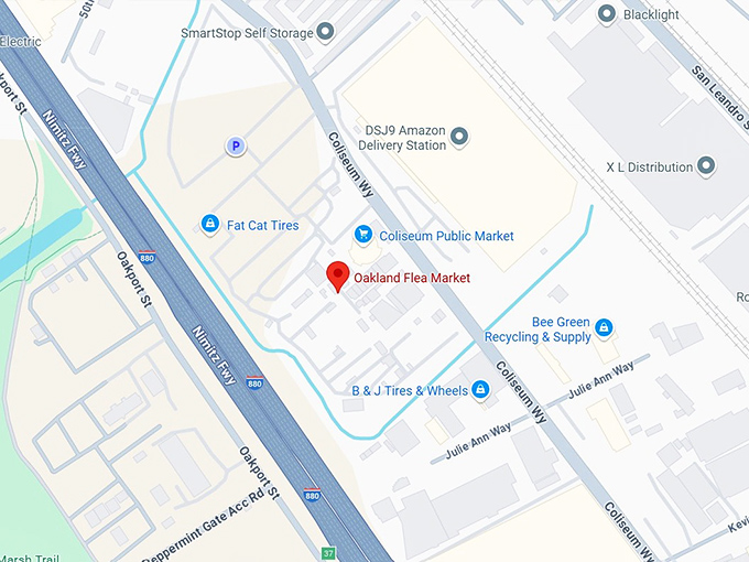 16. oakland coliseum flea market map