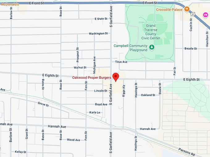 16. oakwood proper burgers map