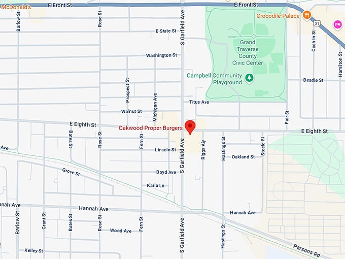 16. oakwood proper burgers map