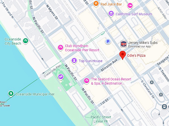 16. odie&rsquo;s pizza co. map