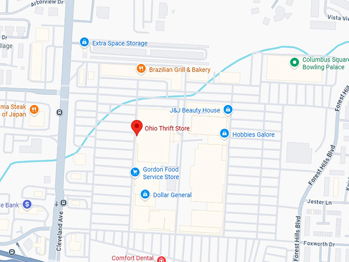 16. ohio thrift store (5738 columbus square) map