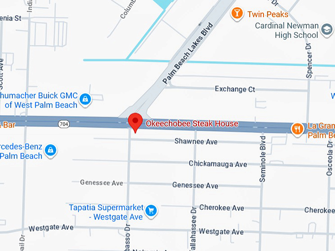 16. okeechobee steak house map