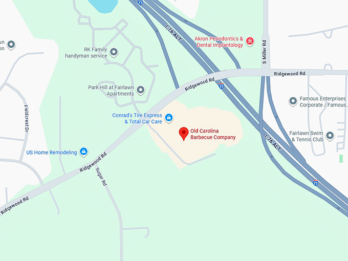 16. old carolina barbecue company map