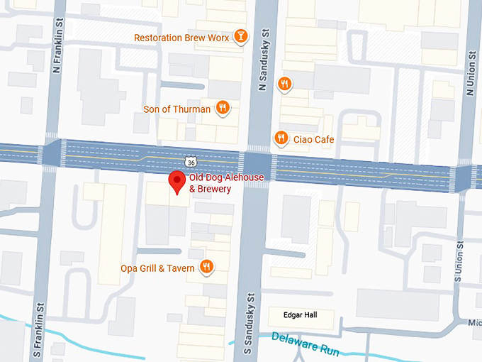 16. old dog alehouse & brewery map