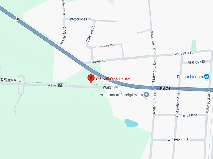 16. old mill crab house (delmar) map