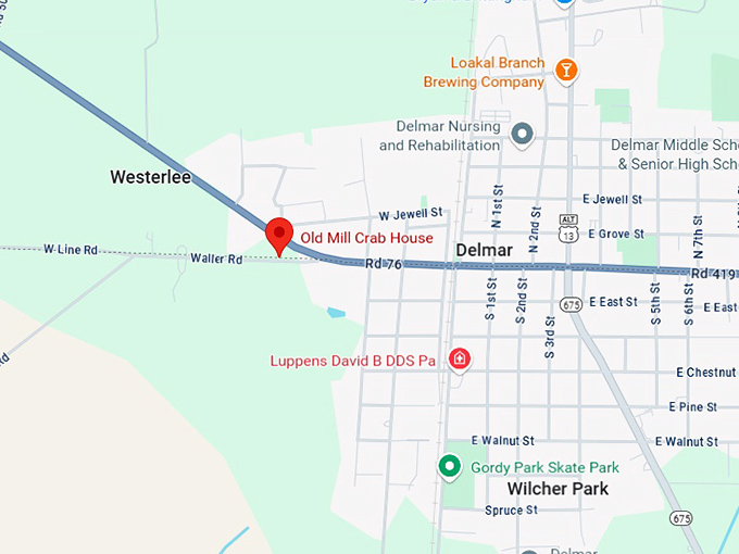 16. old mill crab house map