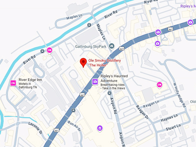 ole smoky distillery the holler map