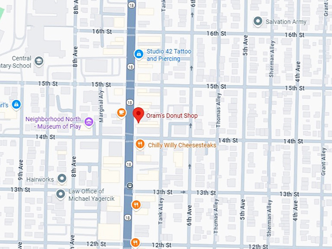 16. oram's donut shop map