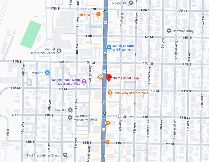 16. oram's donut shop map