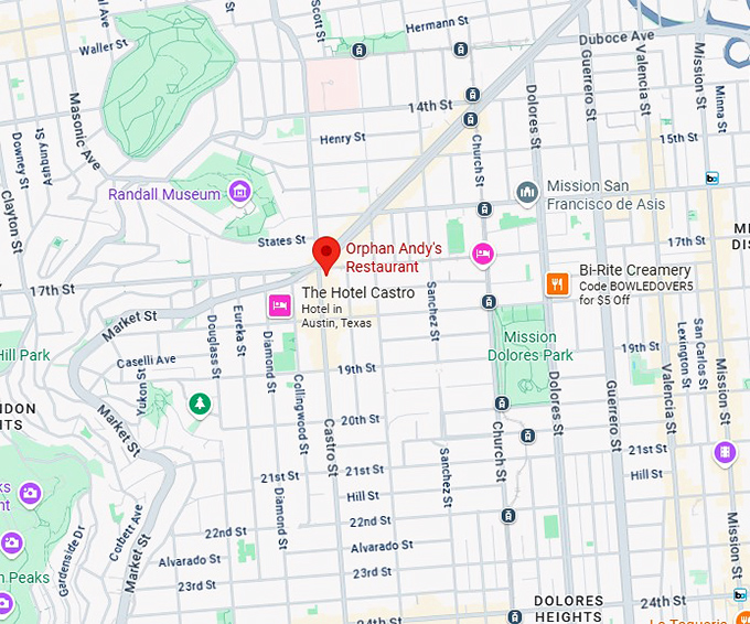 16. orphan andy's restaurant map
