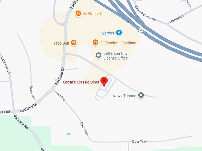 16. oscar's classic diner map