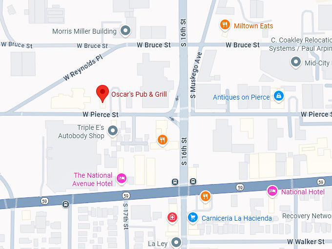 oscar's pub & grill map