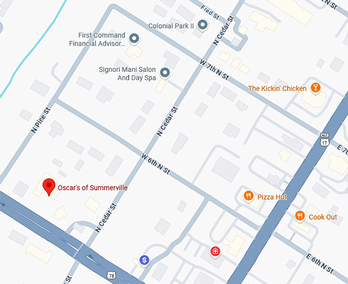 16. oscar's of summerville map