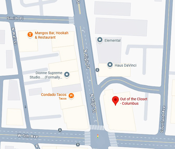 16. out of the closet columbus map