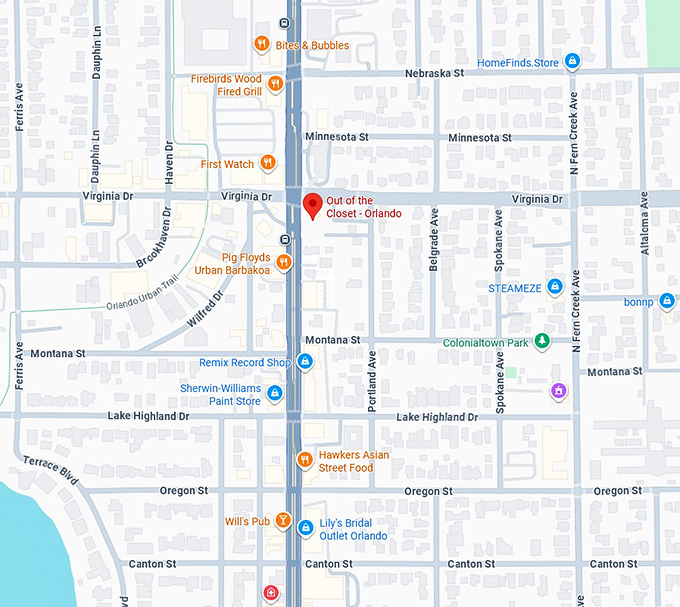16. out of the closet orlando map