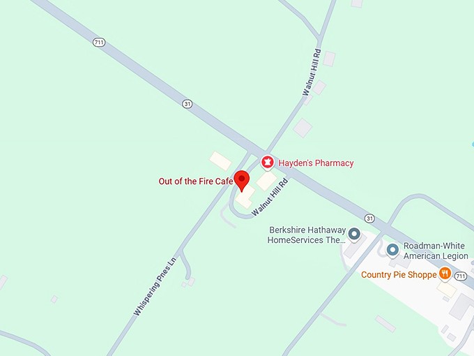 16. out of the fire caf&eacute; map