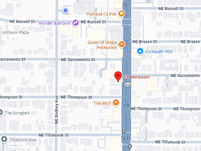 16. ox restaurant map