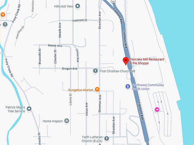 16. pancake mill restaurant & pie shoppe map