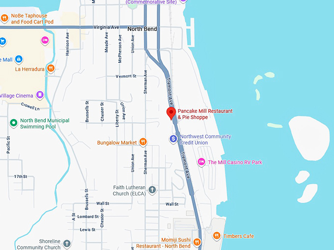 16. pancake mill restaurant & pie shoppe map