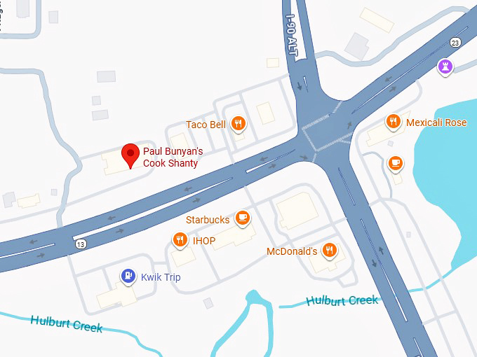 16. paul bunyan's cook shanty map