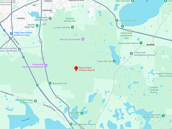16. paynes prairie preserve state park map